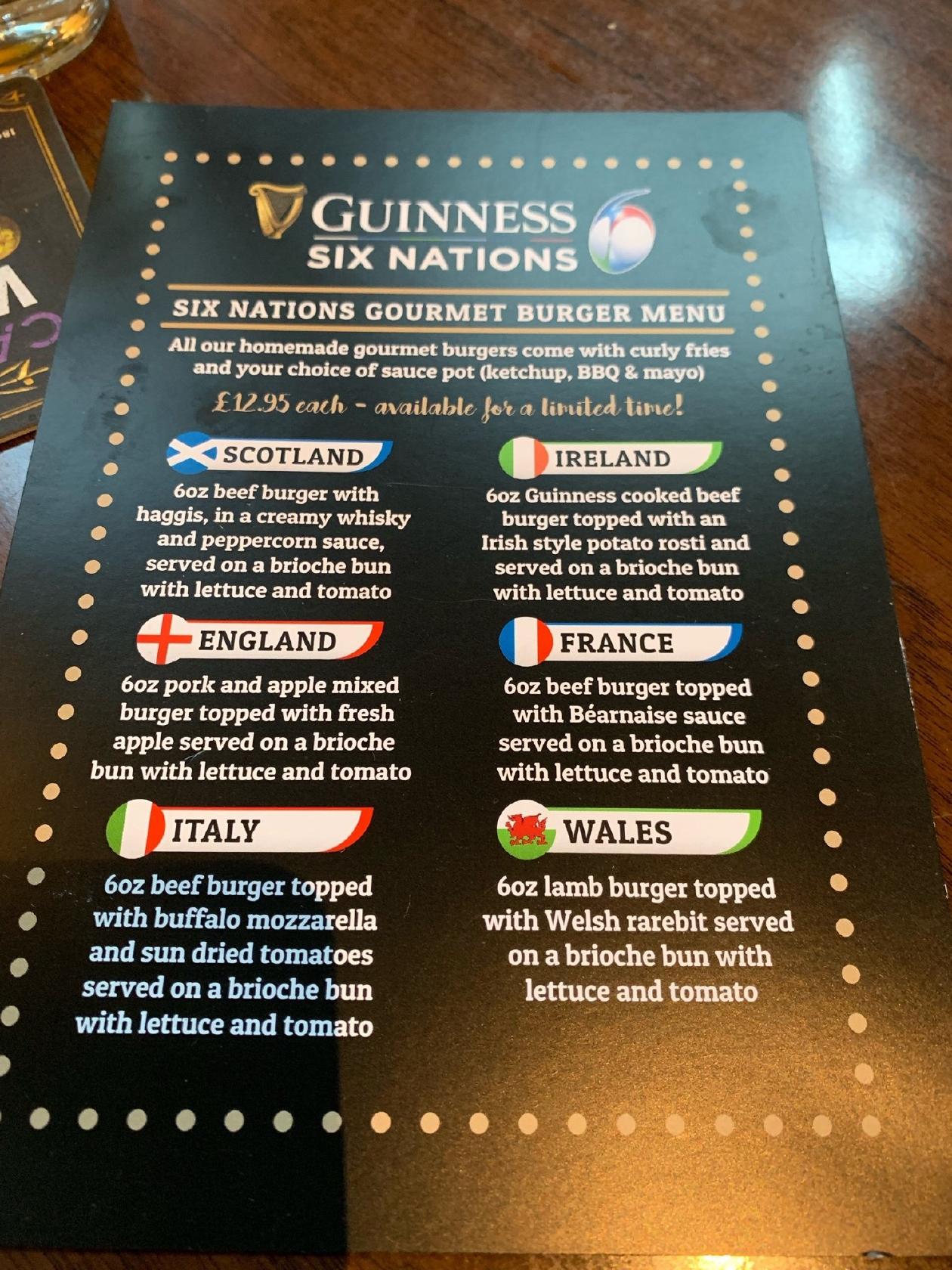 Menu at Westerton Arms pub & bar, Stirling