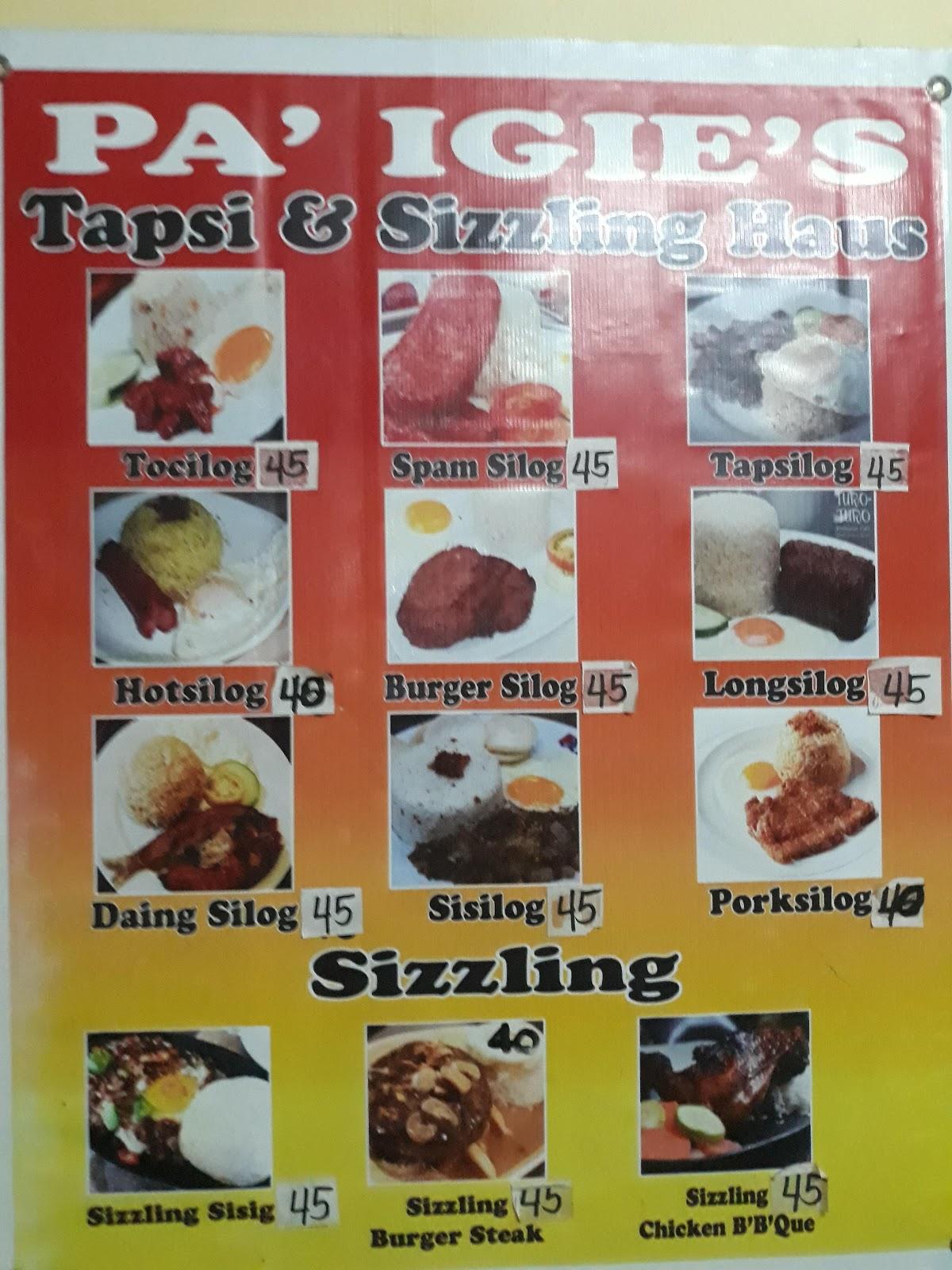 Menu at Winning Peace cafe, Cabanatuan City, 189 Pan-Philippine Hwy