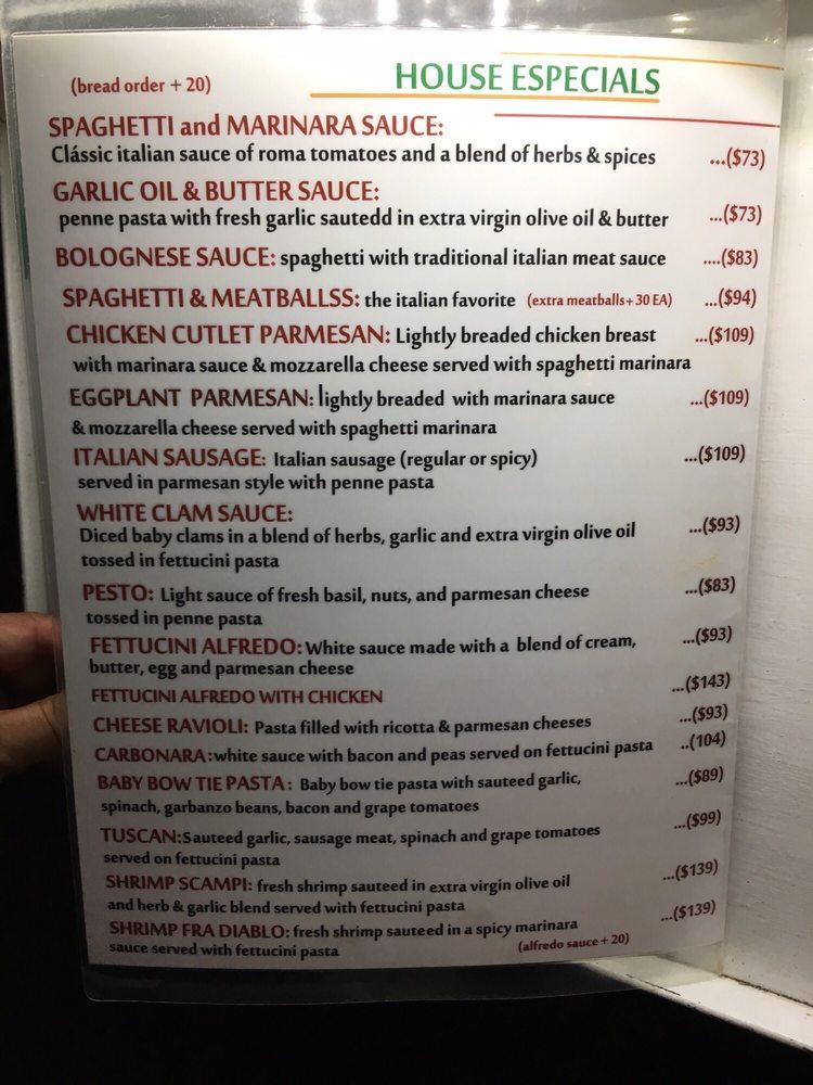Menu at A Taste Of Italy restaurant, Puerto Vallarta