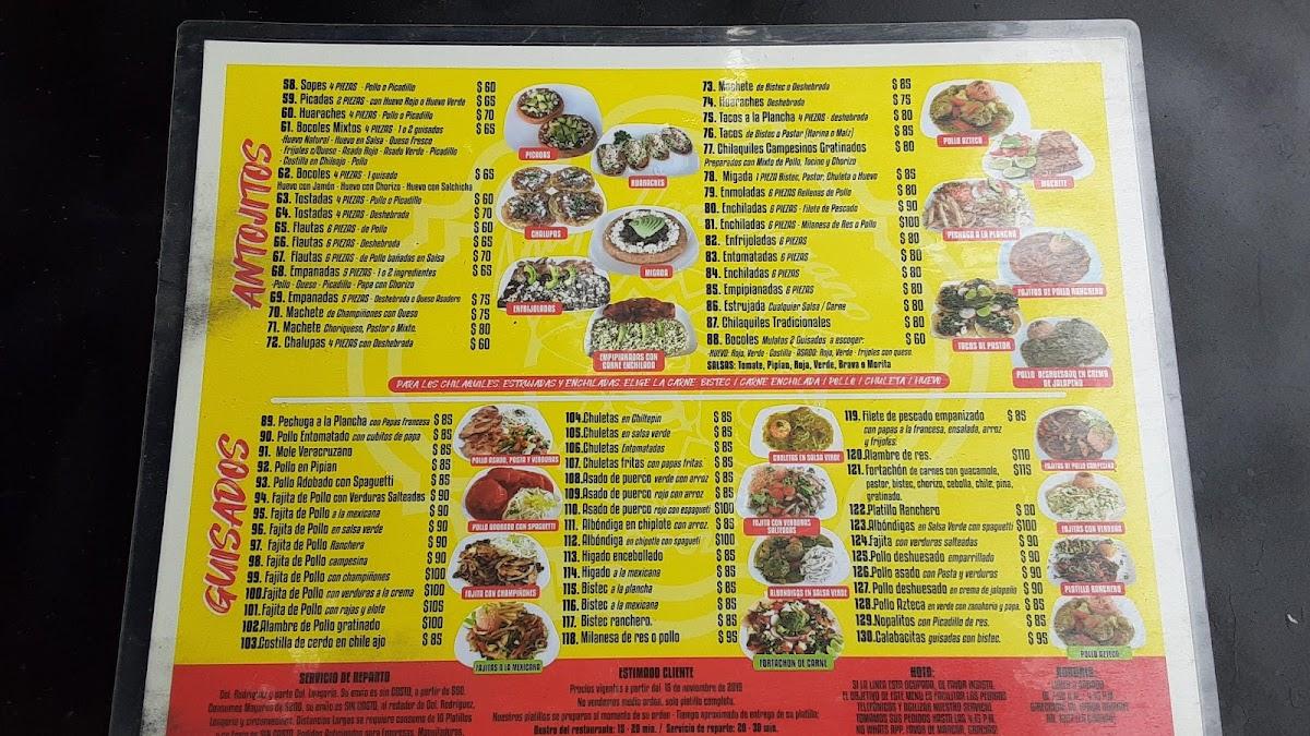 Carta del restaurante El Antojo Veracruzano, Reynosa