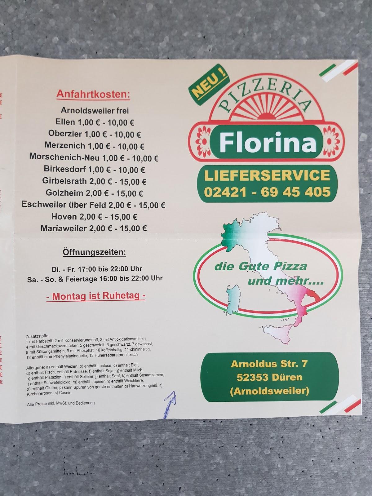 Menu at Pizzeria Florina, Düren
