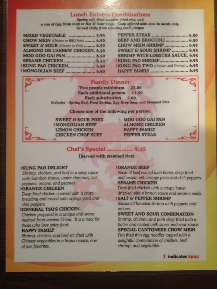 Menu at Dragon City Chinese Restaurant, Coolidge