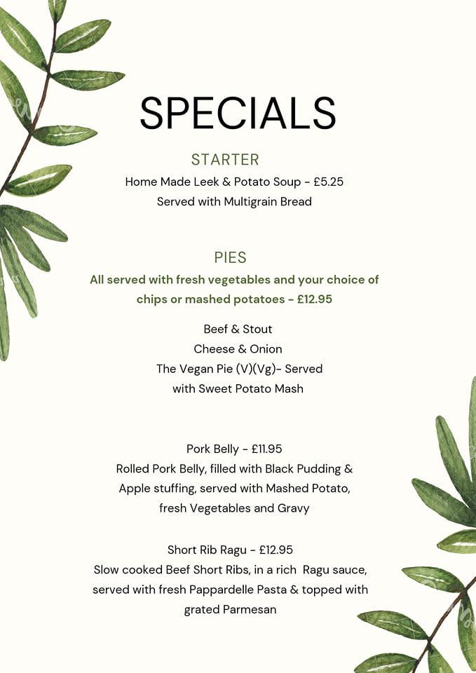 Menu at Harrington Arms Gawsworth pub & bar, Gawsworth, The Harrington Arms
