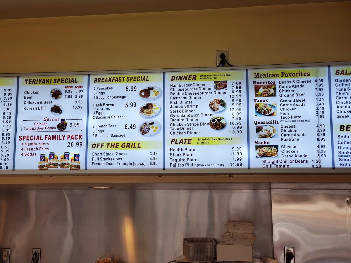 Menu at P & G Super Burger restaurant, Covina