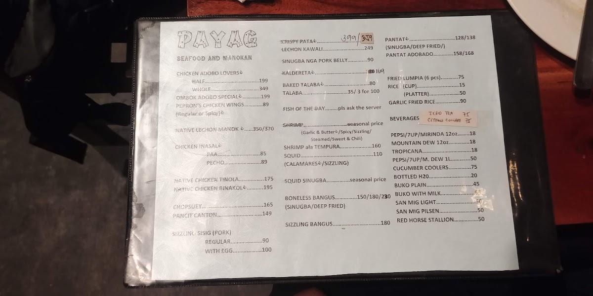 Menu at Payag by Pepron Seafood and Restaurant, Iloilo City, Costa del ...