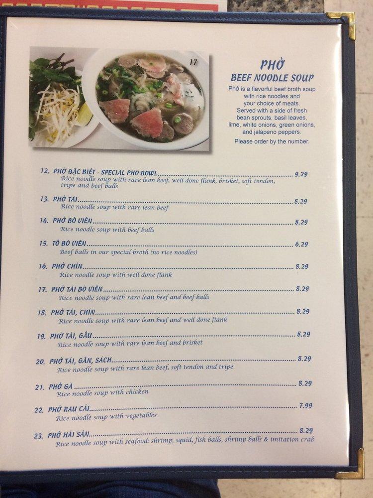 Menu at Pho Viet 126 Vietnamese Restaurant, Blaine