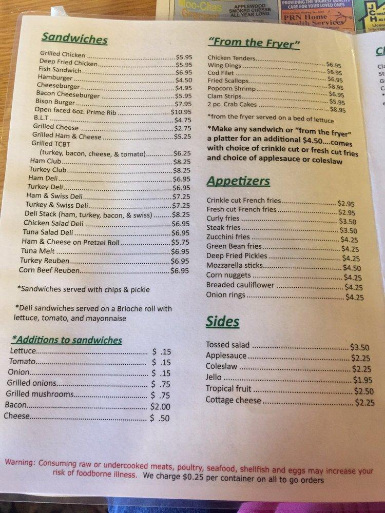 Menu at Restless Oaks Restaurant, McElhattan, 119 Pine Mountain Rd
