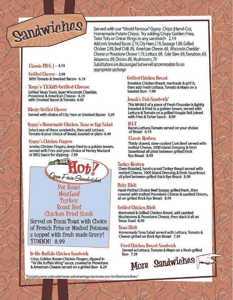 Menu at The Shiny Diner restaurant, Cary