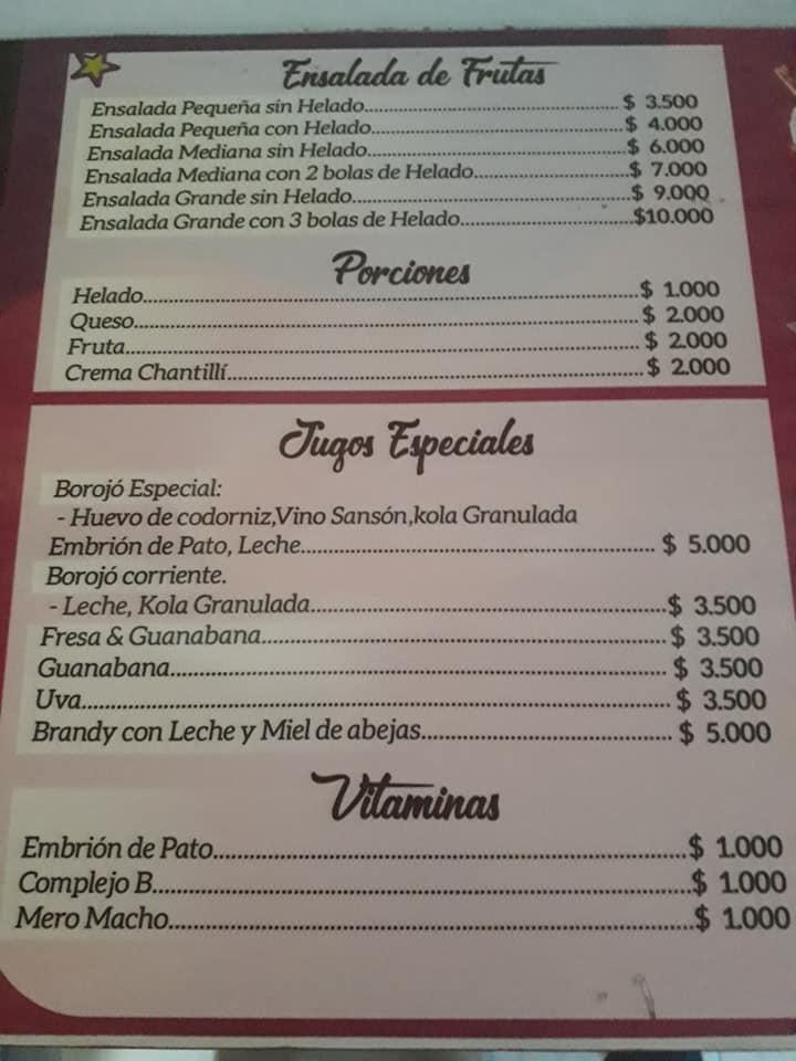 Menu at WONKA ICE CREAM restaurant, Piedecuesta