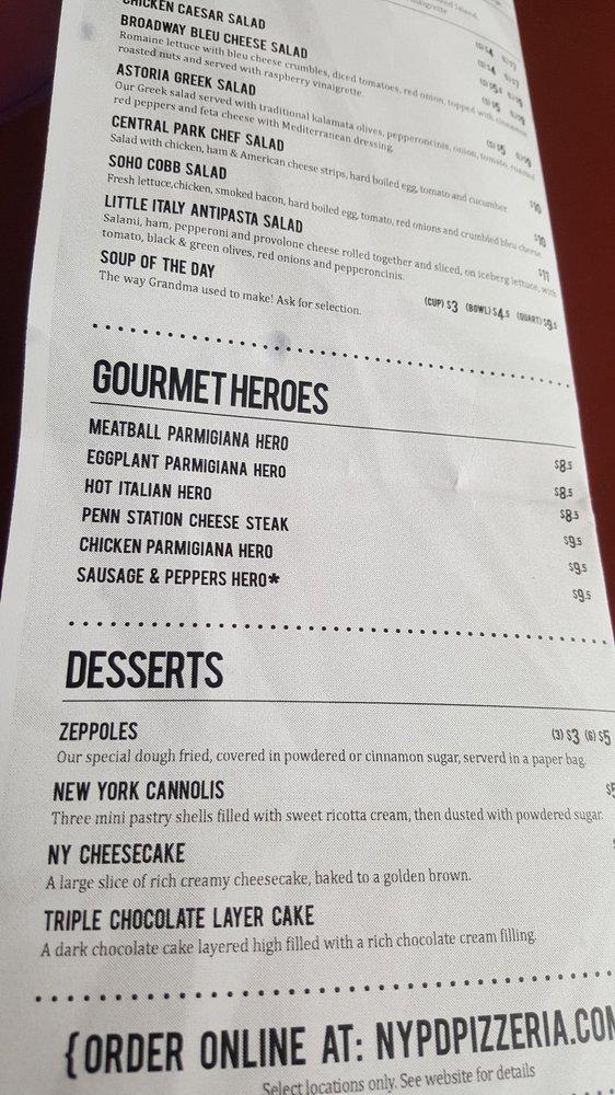 Menu at NYPD Pizzeria At The Villages, The Villages