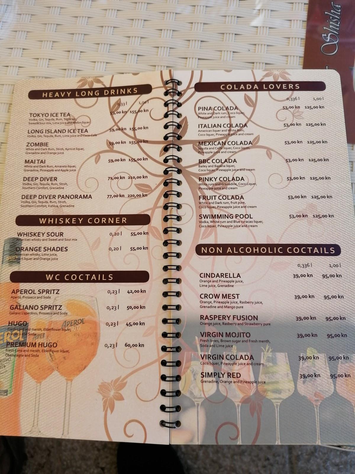 Menu at Panorama restaurant & lounge bar, Medulin