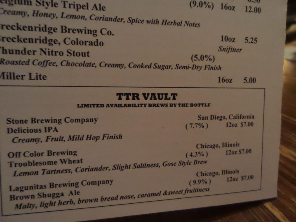 Menu at The Turf Room pub & bar, North Aurora