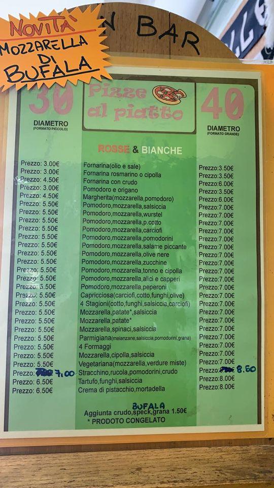 Menu da Green Bar, Chiaravalle