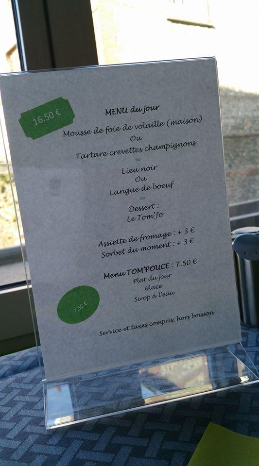 Menu au Le Tom'Jo restaurant, Les Loges