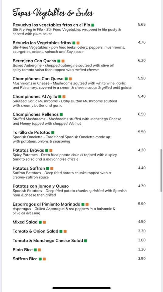 Menu at Marco's Bar, Rayleigh