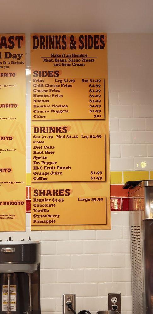 Menu at Naugles Tacos & Burgers restaurant, Stanton