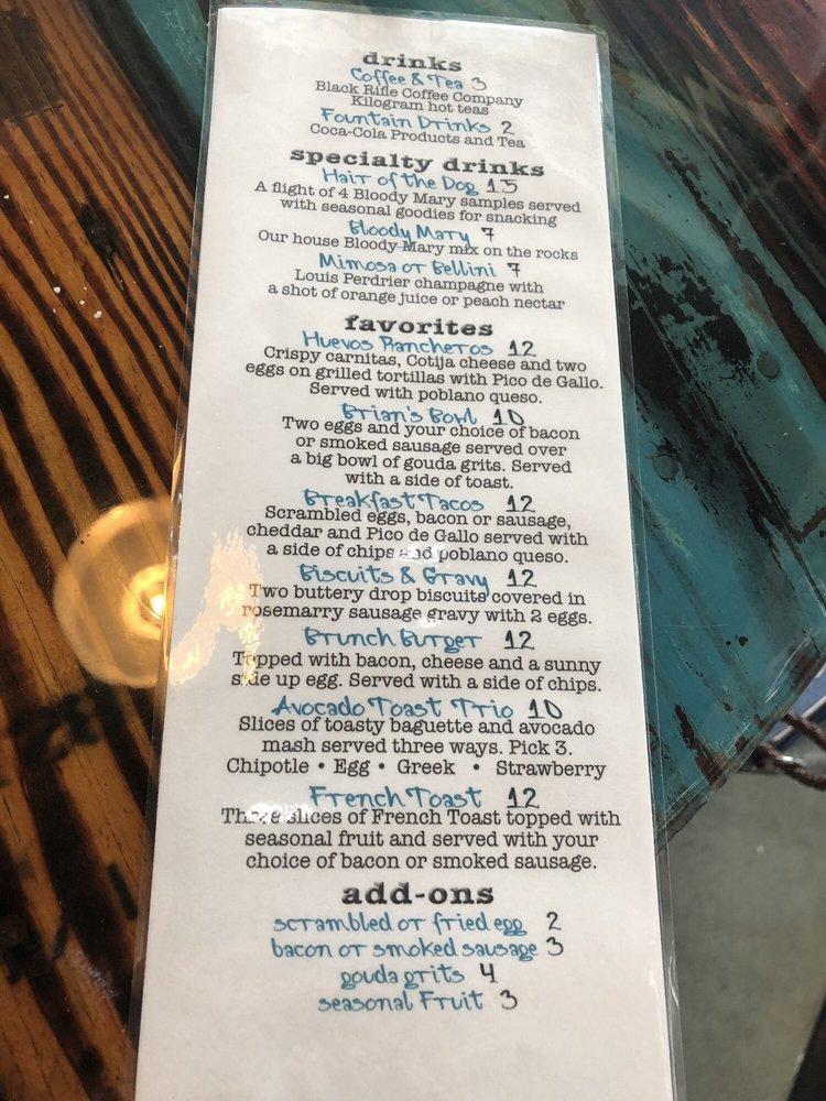 Menu at True Grit American Bistro restaurant, Pensacola
