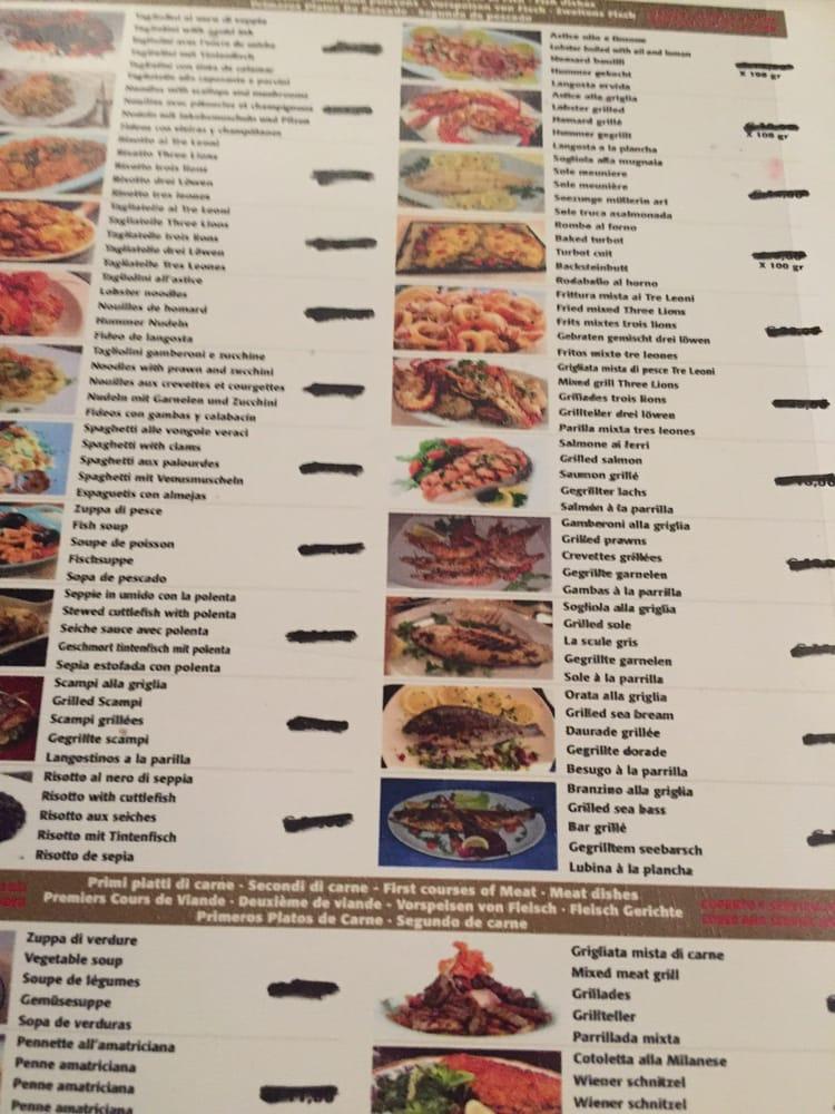 Menu da Antica Osteria Ai Tre Leoni pizzeria, Venezia