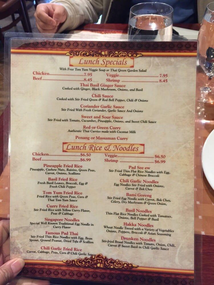 Menu at N Thai Palace restaurant, East Brunswick
