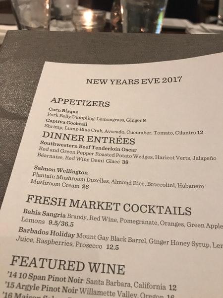 Menu at Tommy Bahama Restaurant, Bar & Store, Plano