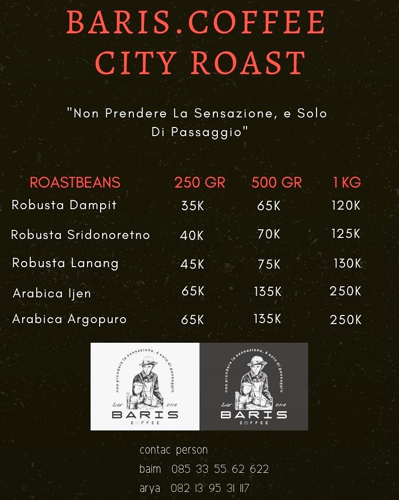 Menu at Baris.coffee, Malang