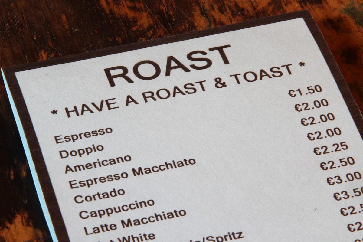 Menu at BeanBrothers, Eindhoven