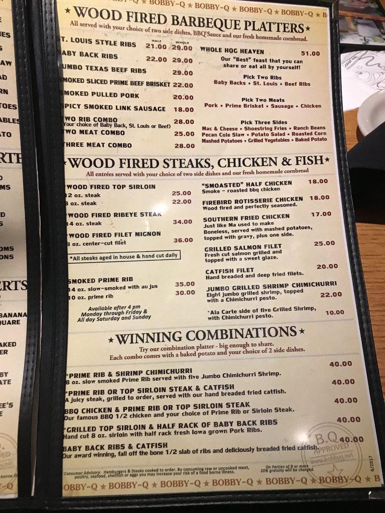 Menu at Bobby-Q BBQ Restaurant and Steakhouse, Mesa, S Stapley Dr