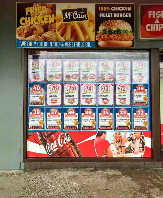 Menu at Fresh Fast Food, Porirua