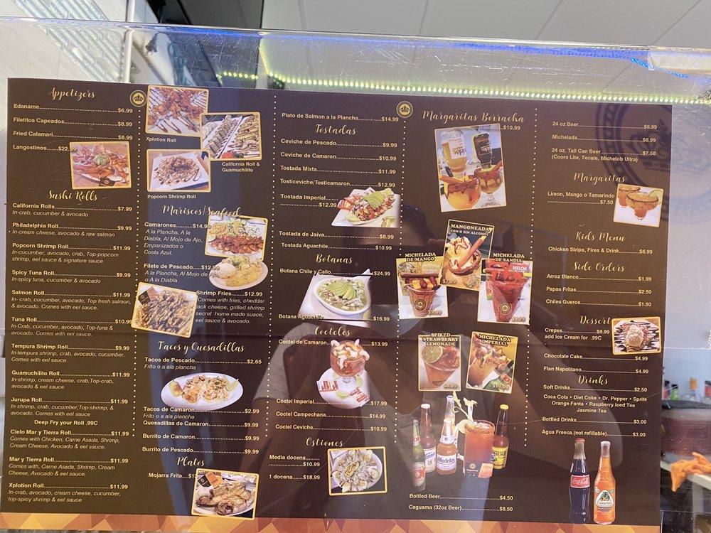 Menu at Imperial Sushi restaurant, Jurupa Valley