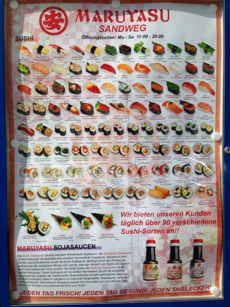 Speisekarte von MARUYASU FRANKFURT SANDWEG restaurant, Frankfurt am ...