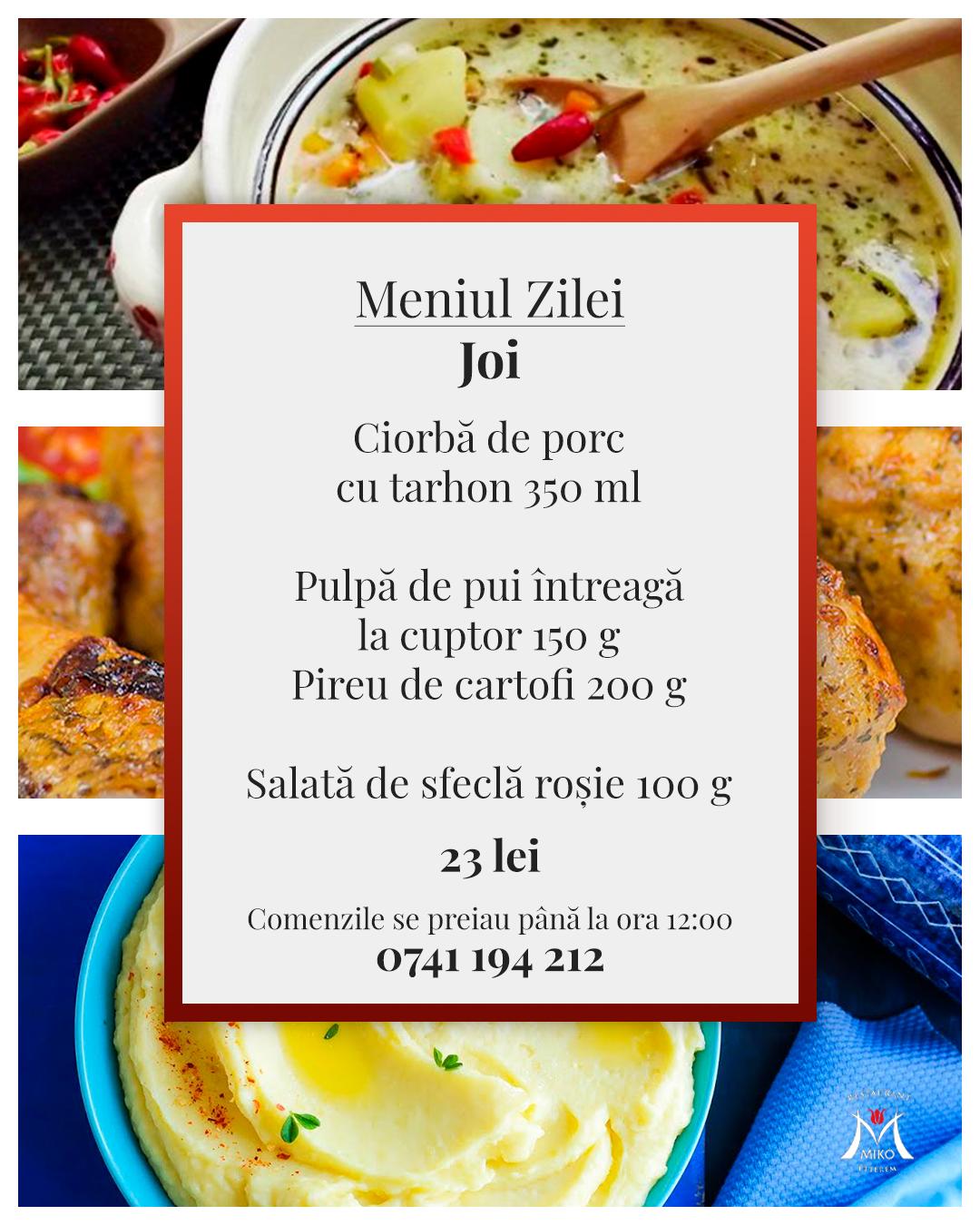 Menu at Mikó, Cluj-Napoca