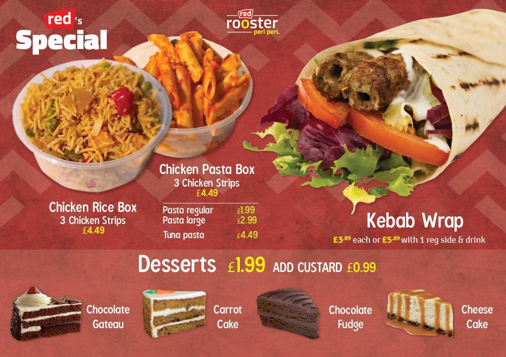 Menu at Red Rooster Peri Peri restaurant, Luton, 7 Market Square