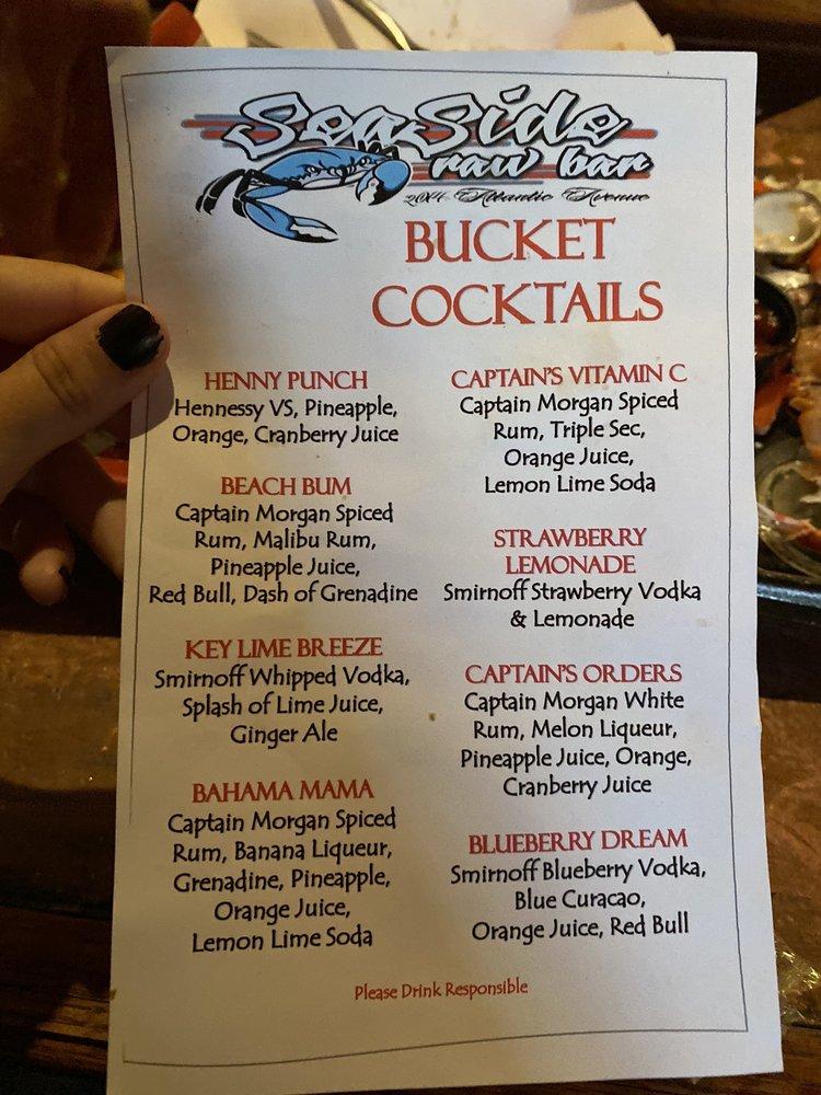 Menu at Seaside Raw Bar, Virginia Beach