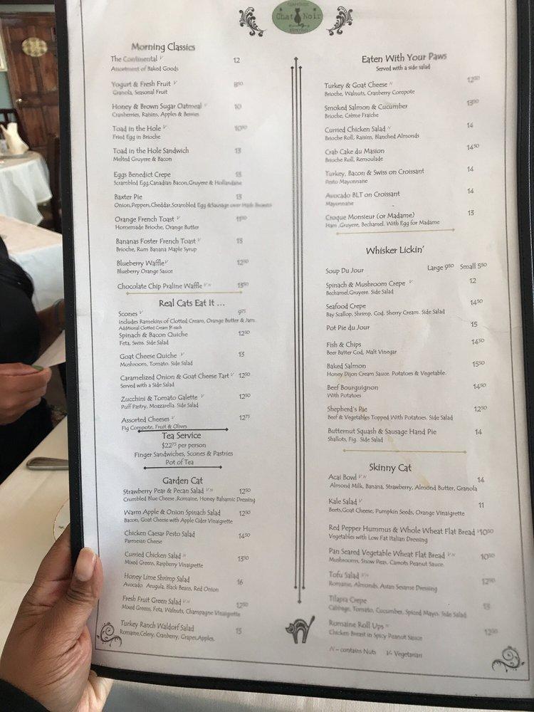 Menu at Chat Noir restaurant, Rockville Centre
