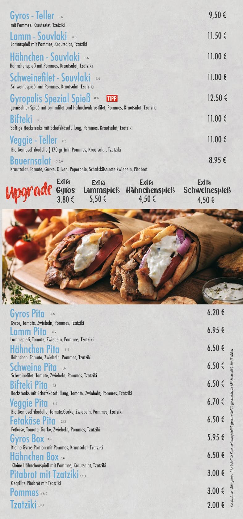 Speisekarte von Gyropolis - Greek Street Food restaurant, Hamburg