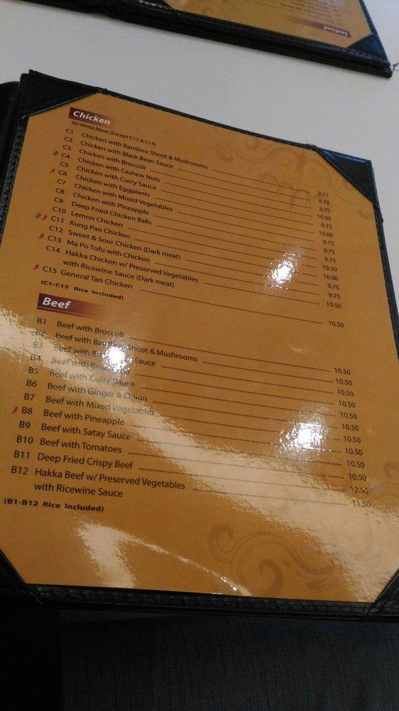 Menu at Li Dynasty restaurant, Markham
