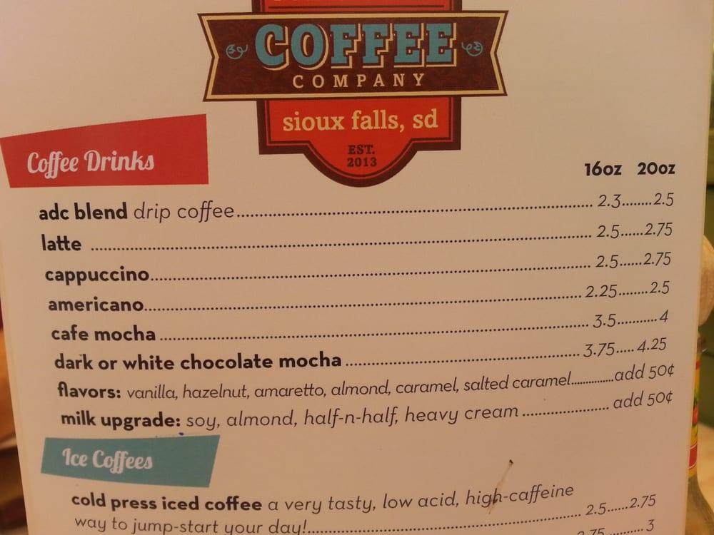 Menu at All Day Café cafe, Sioux Falls