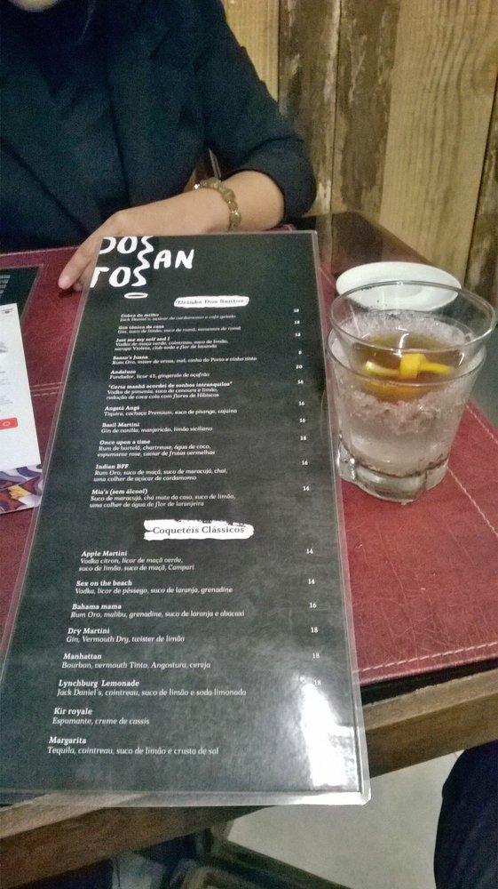 Menu at Dos Santos pub & bar, Rio de Janeiro