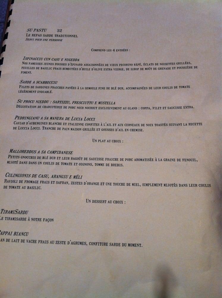 Menu at Elio's Ristorante restaurant, Bordeaux