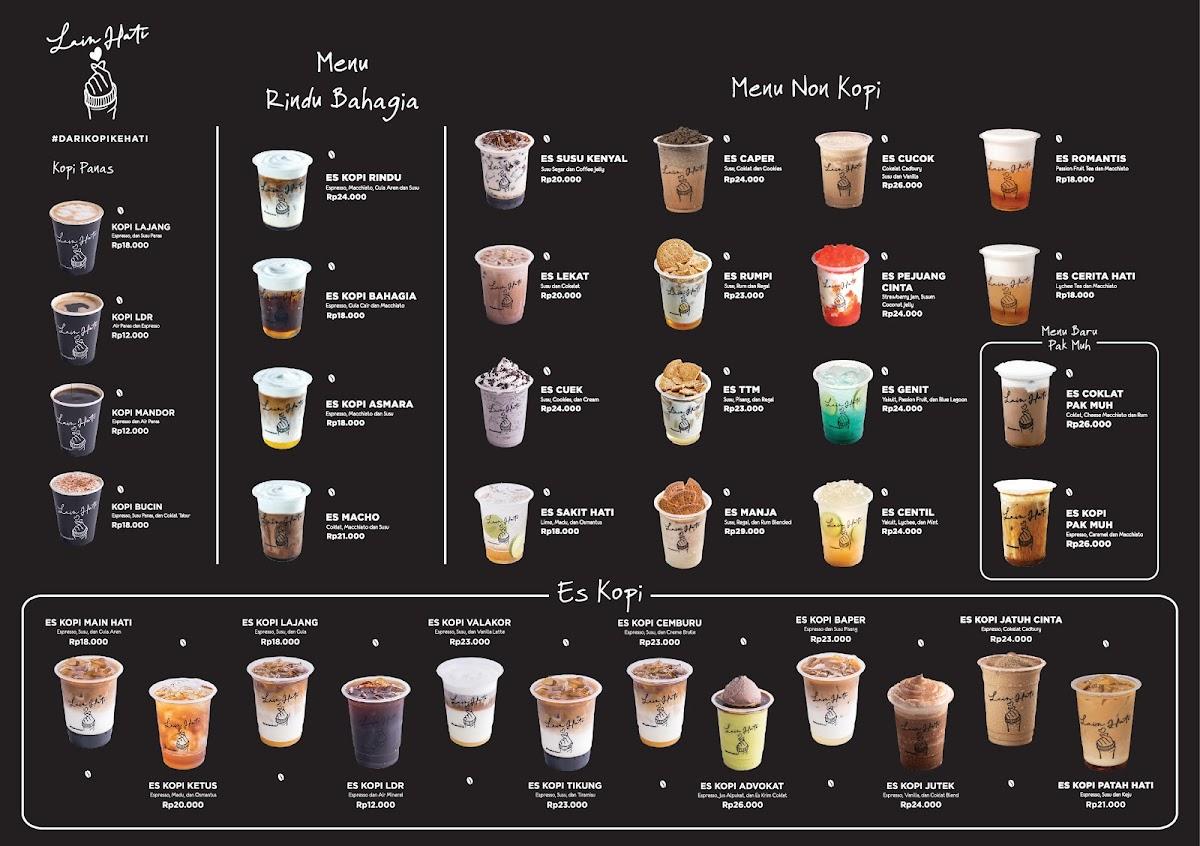 Menu at Kopi Lain Hati Soreang, Bandung
