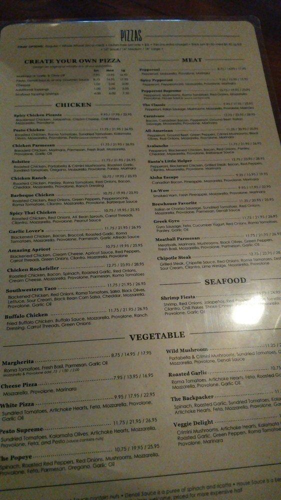 Menu at Moose's Tooth Pub & Pizzeria, Anchorage
