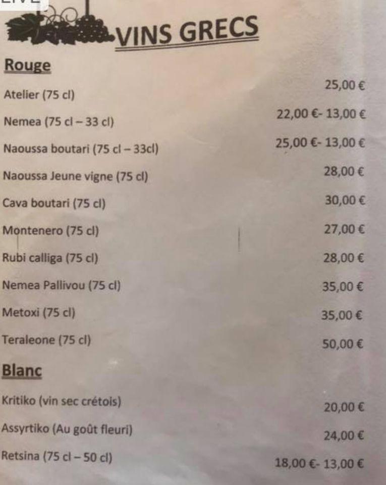 Menu au Restaurant Le Marathon, Charleroi