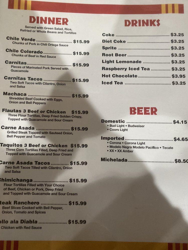 Menu at C&T's Restaurant LLC, Pollock Pines, 6454 Pony Express Trail #37