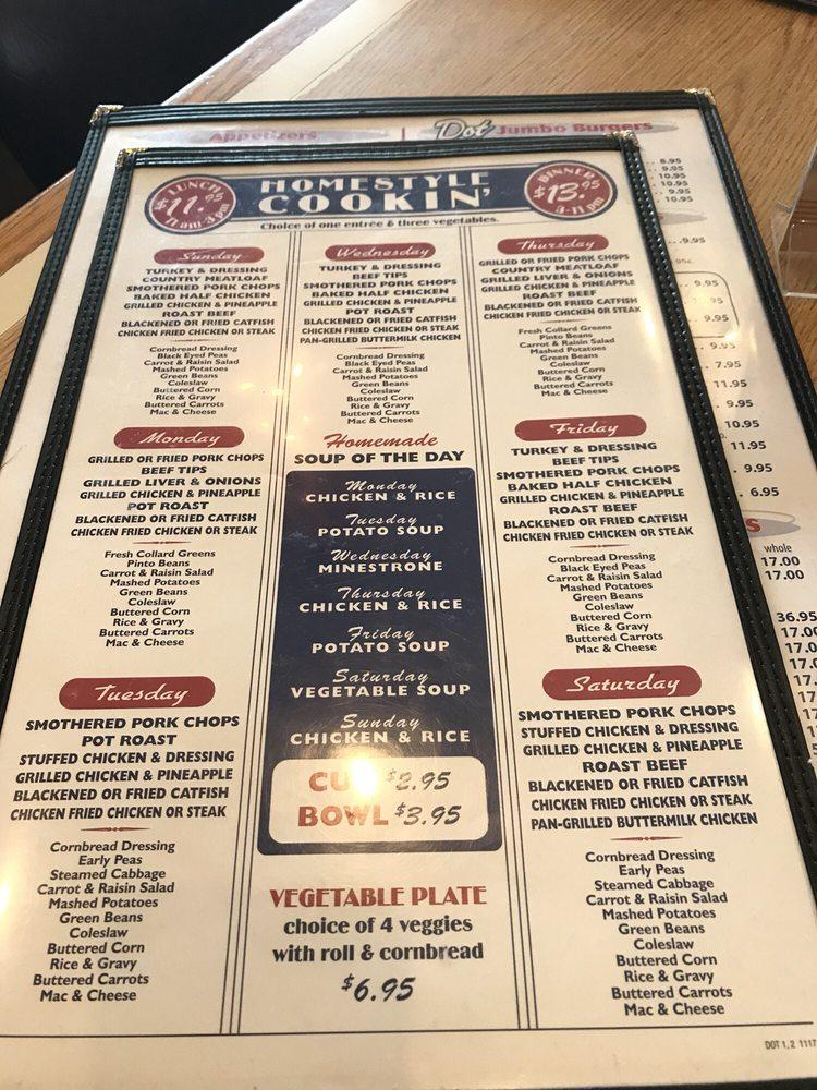 Menu at Dot Coffee Shop restaurant, Houston, I-45 S. at Woodridge