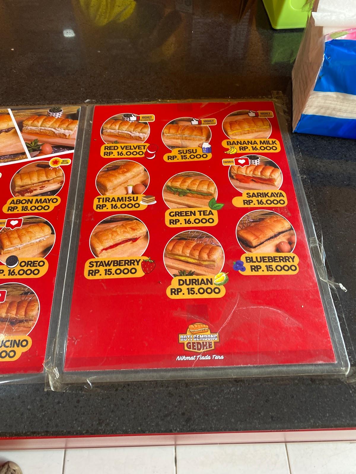 Menu at Roti Gembong Gedhe Slamet Riyadi Kartasura, Grogol