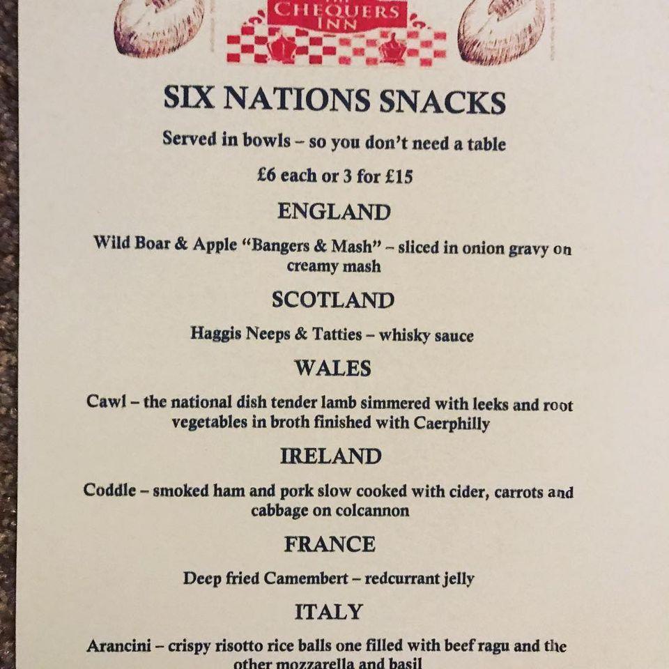 Menu at The Chequers Inn pub & bar, Wallingford, Berrick Salome