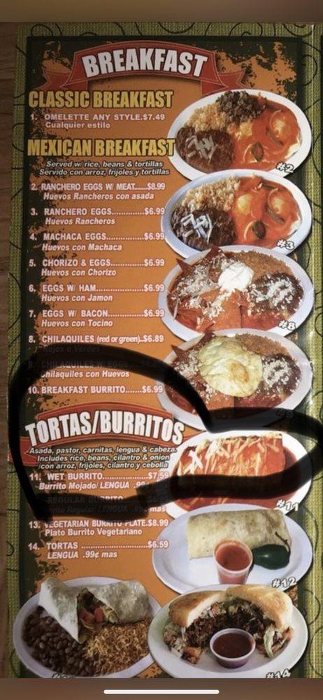 Menu at Tijuana Restaurant, Covina