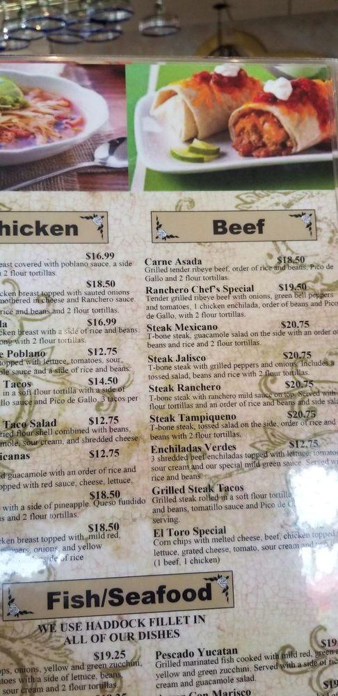 Menu at Toro Bravo restaurant, Linthicum Heights