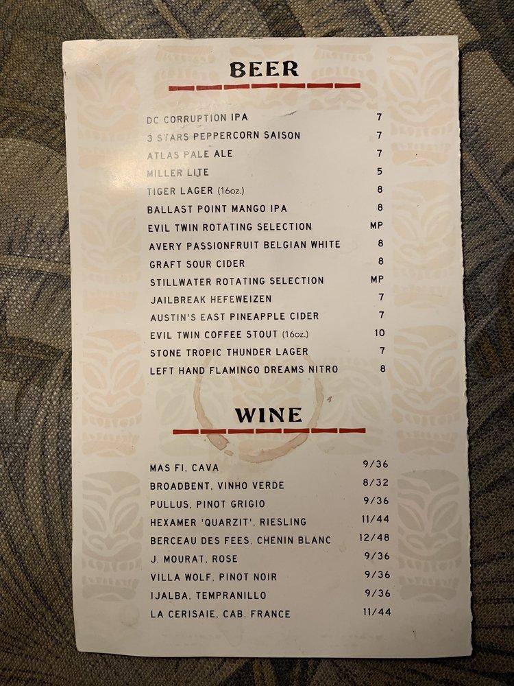 Menu at Archipelago pub & bar, Washington, U St NW