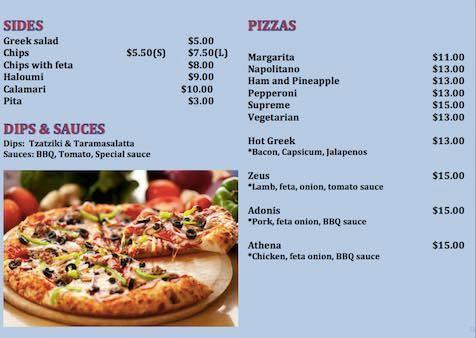 Menu at Ela Yiro restaurant, Franklin